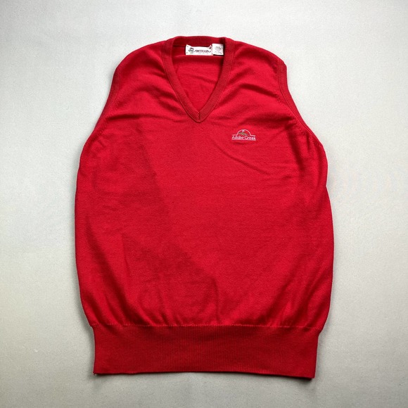 Antigua | Sweaters | Vintage Golf Sweater Vest Adult Medium Red Knit ...